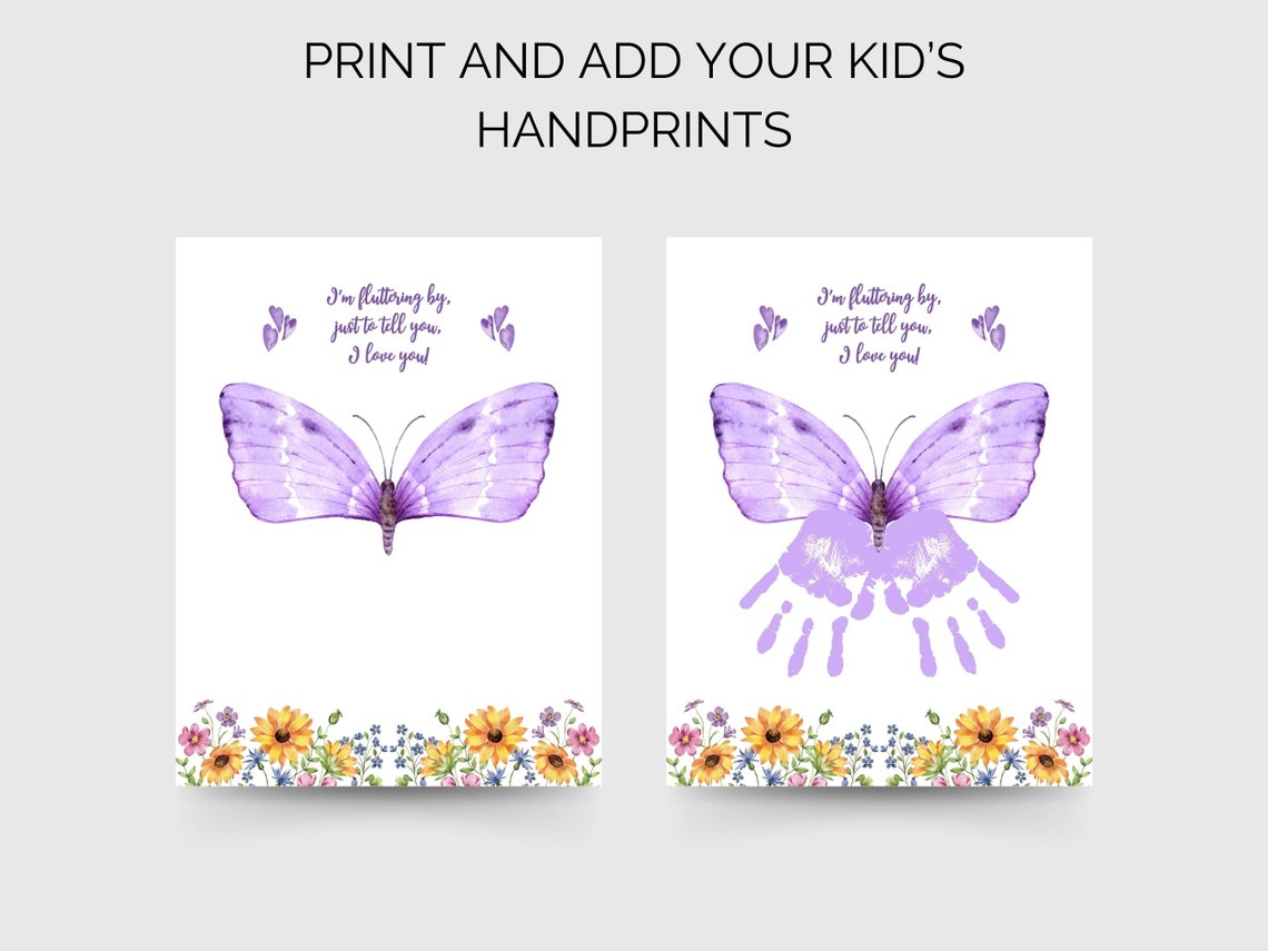 Fluttering I Love You, Butterfly Flowers, Handprint Art Craft, Kids ...