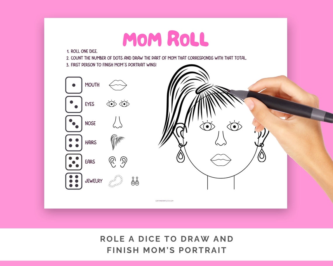 Mothers Day Dice Game, Printable Games, Classroom, Roll a Mom, Instant ...