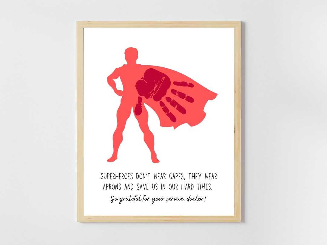Doctor Appreciation or Thank You Gift - Handprint Art Craft - Kids Baby ...
