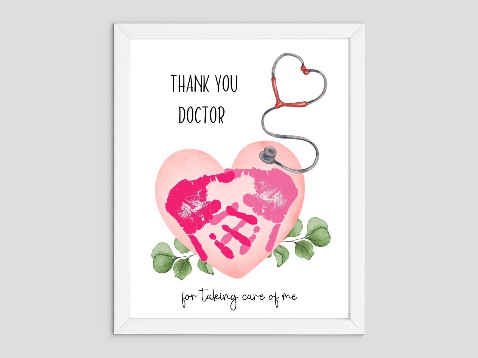 Doctor Appreciation or Thank You Gift - Handprint Art Craft - Kids Baby ...