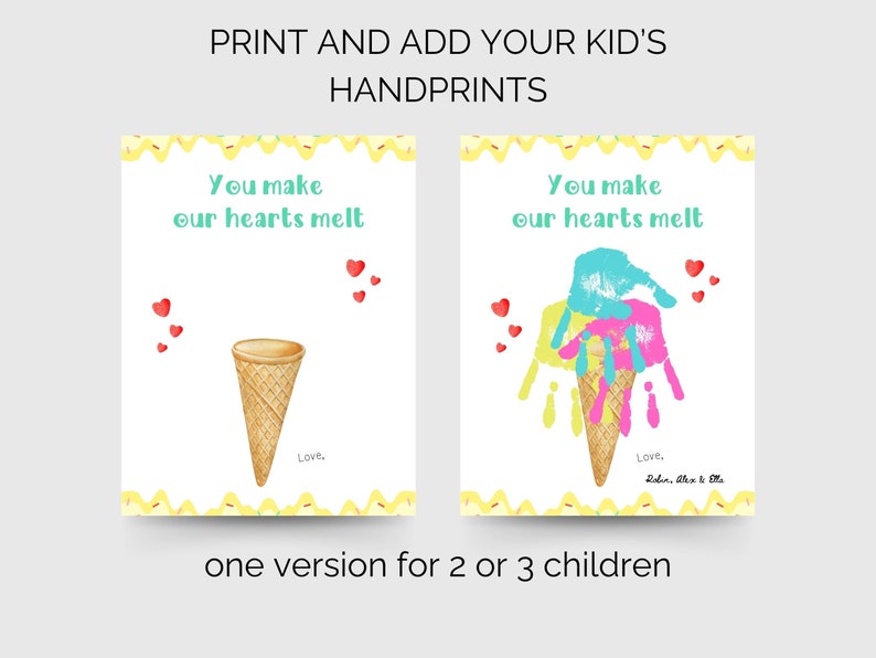 You Make Our Hearts Melt Mother's Day Ice Cream Handprint Art Craft ...