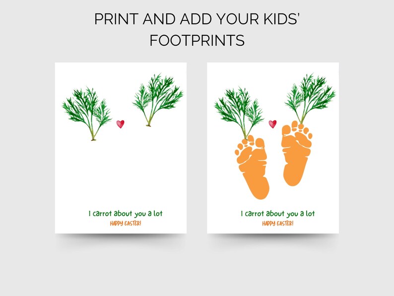 I Carrot About You - Easter Footprint Art Craft -kids Baby Toddler ...