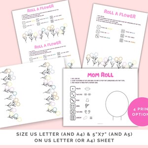 Mothers Day Dice Game, Printable Games, Classroom, Roll a Flower ...