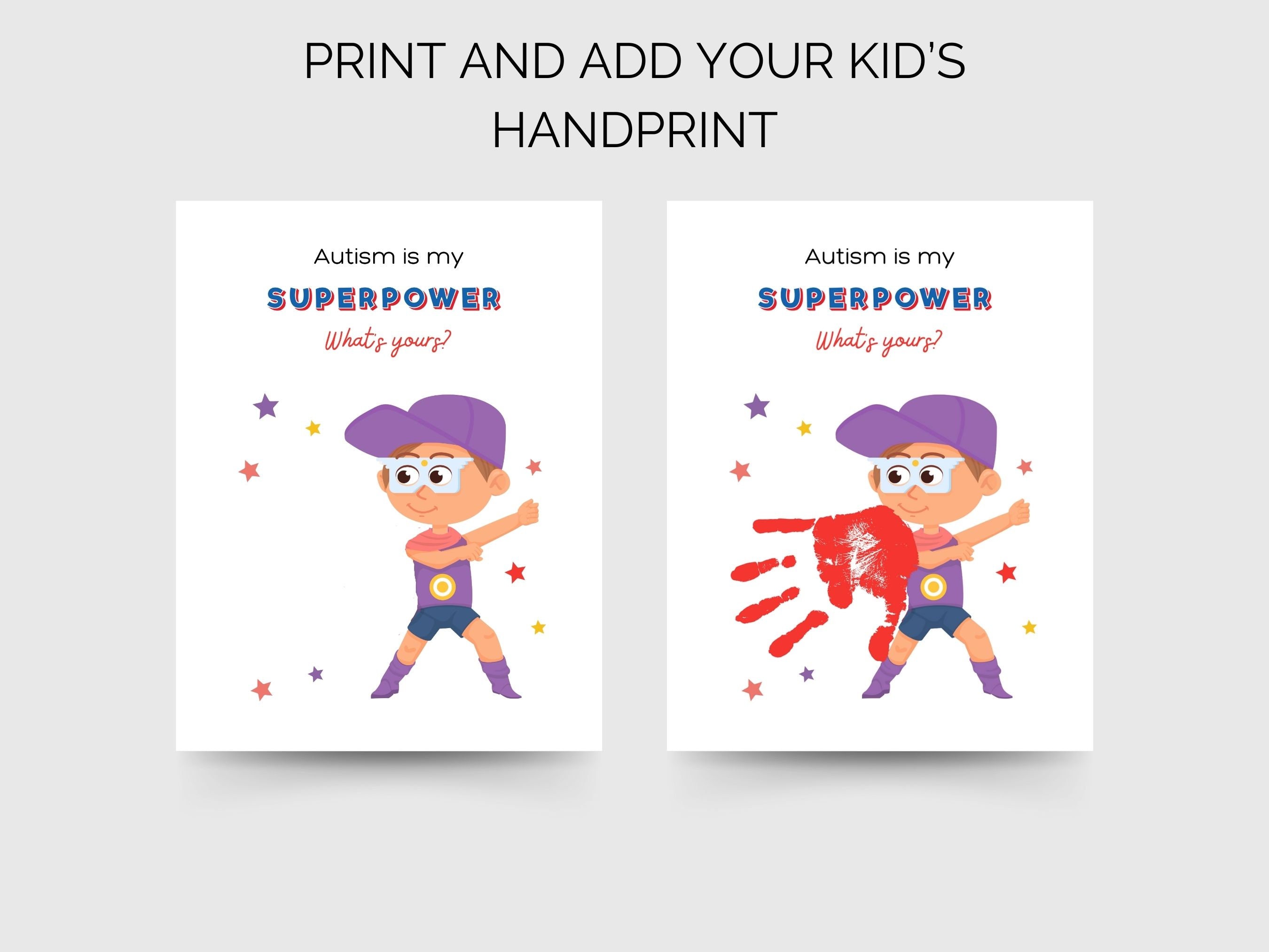 Autism is My Superpower - Handprint Art Craft - Autism Awareness Day ...