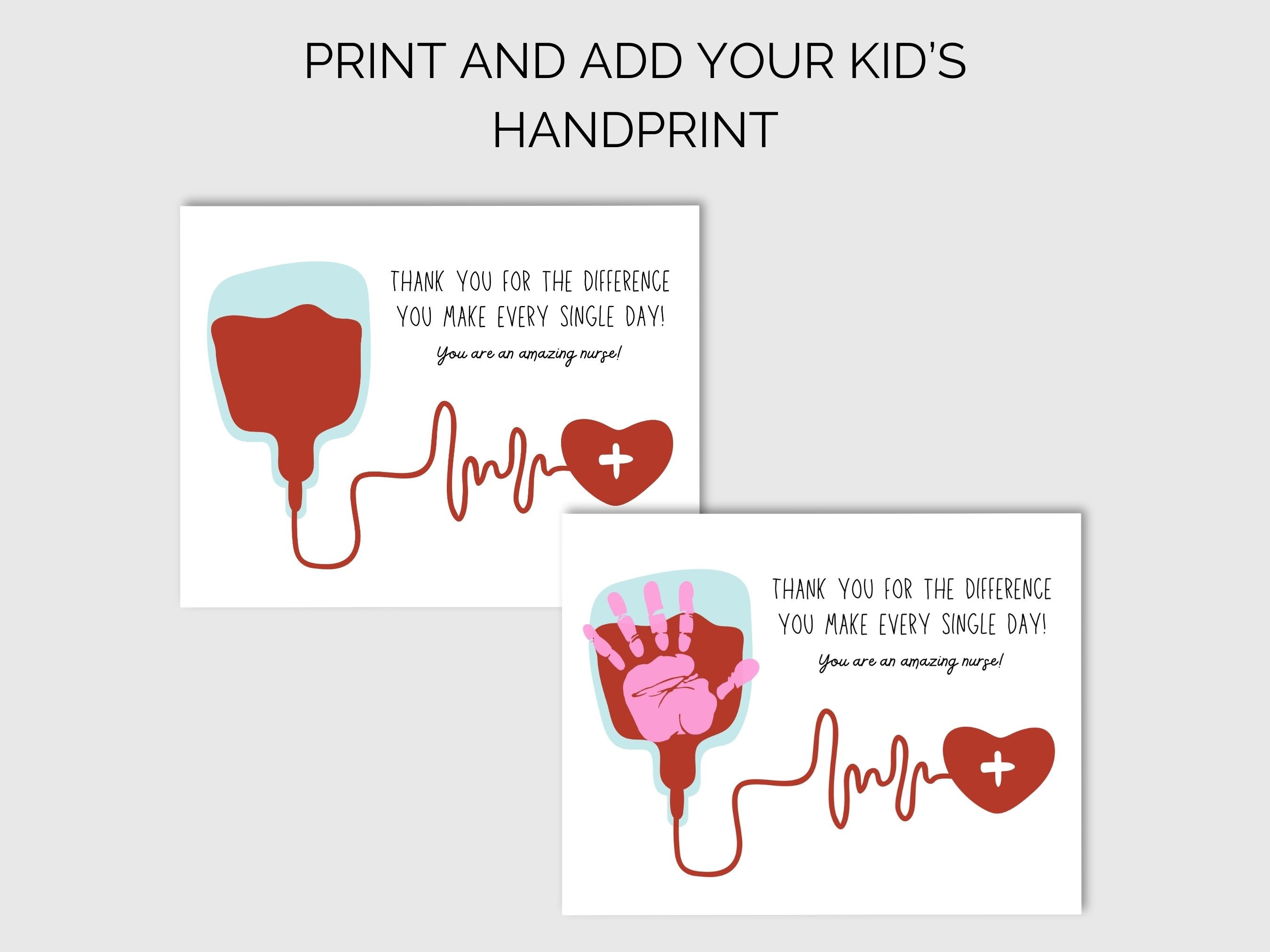 Nurse Appreciation or Thank You Gift - Handprint Art Craft - Kids Baby ...