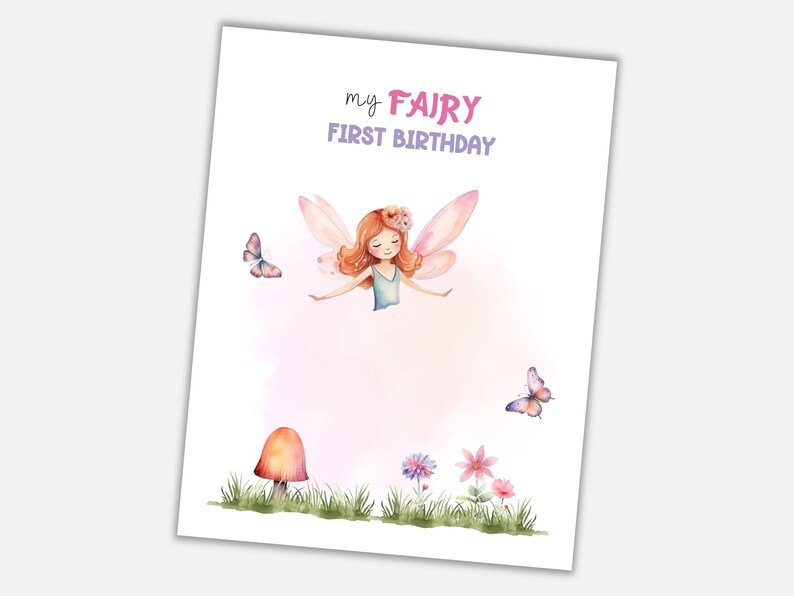 Fairy First Birthday - Handprint Art Craft - Mom Dad Grandma Auntie ...