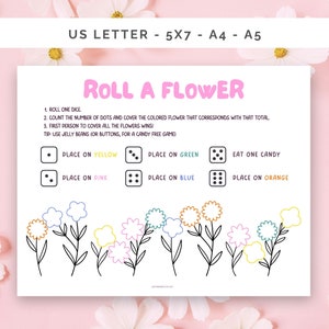 Mothers Day Dice Game, Printable Games, Classroom, Roll a Flower ...