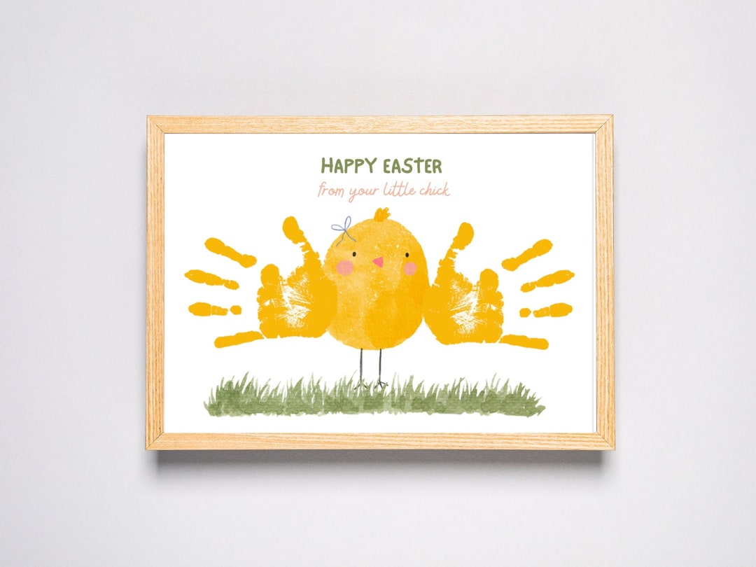 HAPPY EASTER Little Chick - Easter- Handprint Art Craft - Kids Baby ...
