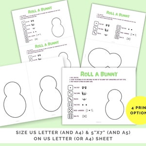 Easter Dice Game, Printable Games, Classroom Easter Party, Roll a Bunny ...