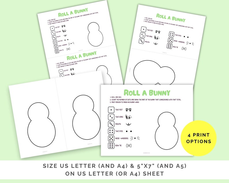 Easter Dice Game, Printable Games, Classroom Easter Party, Roll a Bunny ...