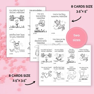 Valentine Coloring Cards for Kids - Printable Valentine's Day Cards ...