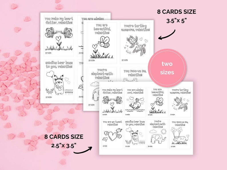 Valentine Coloring Cards for Kids - Printable Valentine's Day Cards ...