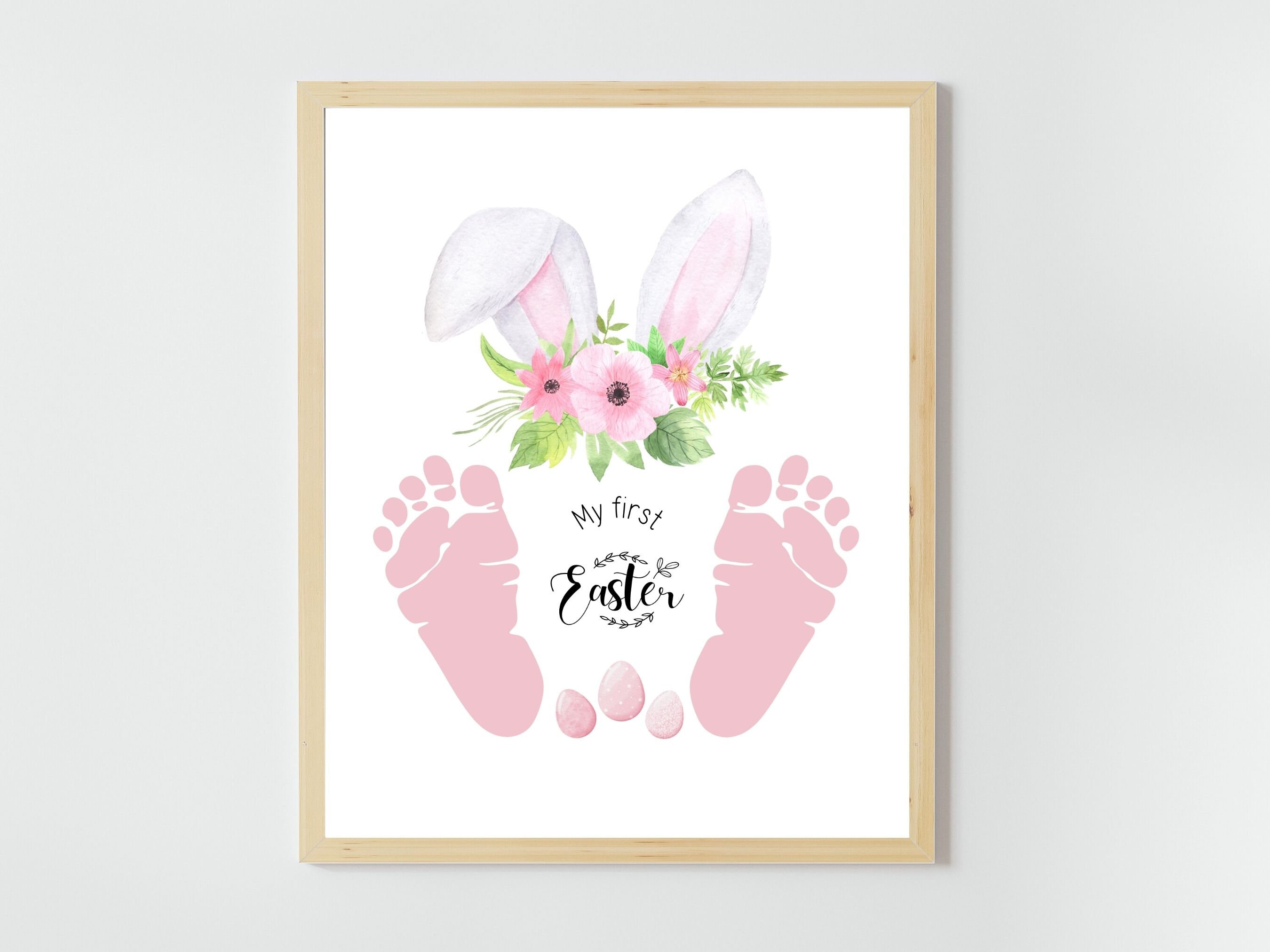 My FIRST EASTER Bunny Feet - Easter Footprint Art Craft - Baby Toddler ...