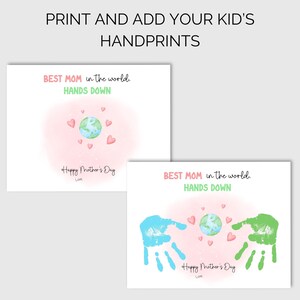 Best Mom Hands Down, Happy Mother's Day, Handprint Art Craft, Kids Baby ...