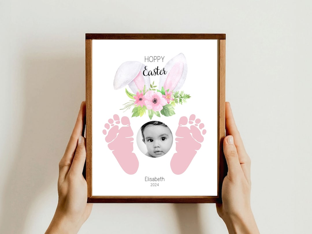 Hoppy Easter - Easter Footprint Art Craft - Bunny Photo Frame -baby ...