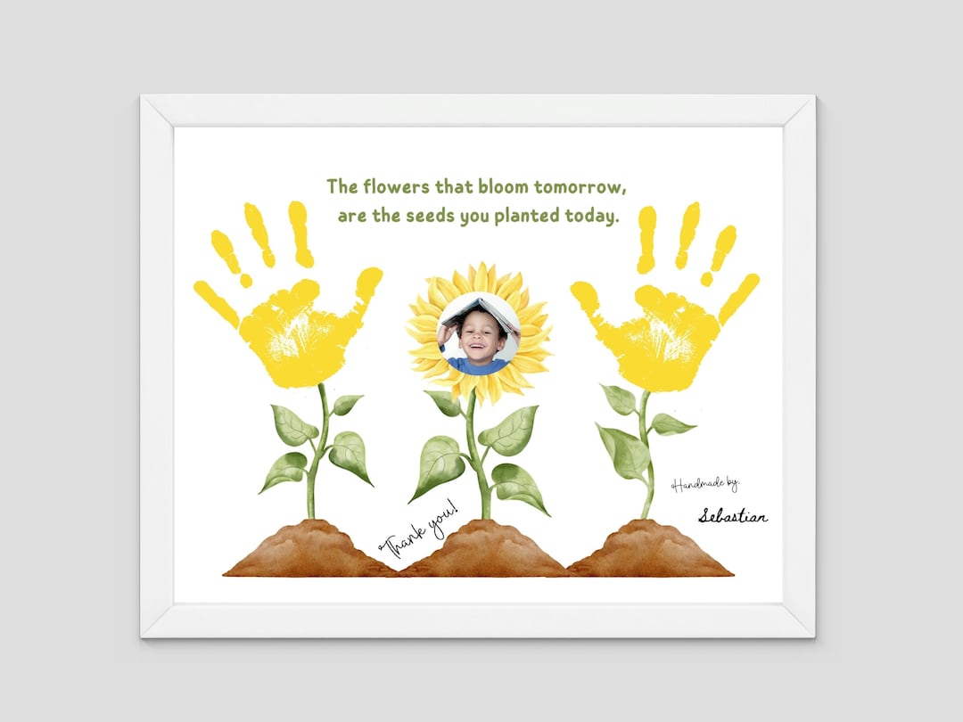 The Flowers That Bloom Tomorrow - Sunflower Photo Handprint Art Craft ...