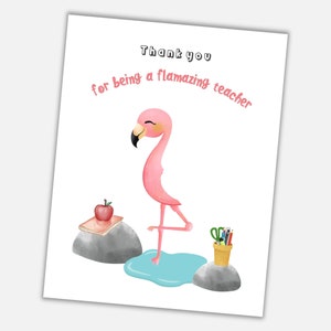 Thank You for Being a Flamazing Teacher - Flamingo Handprint Art Craft ...