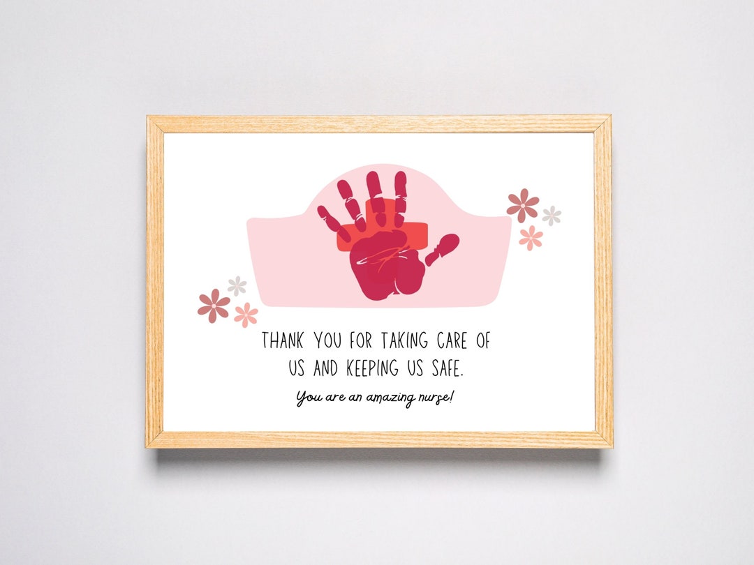 Nurse Appreciation or Thank You Gift - Handprint Art Craft - Kids Baby ...