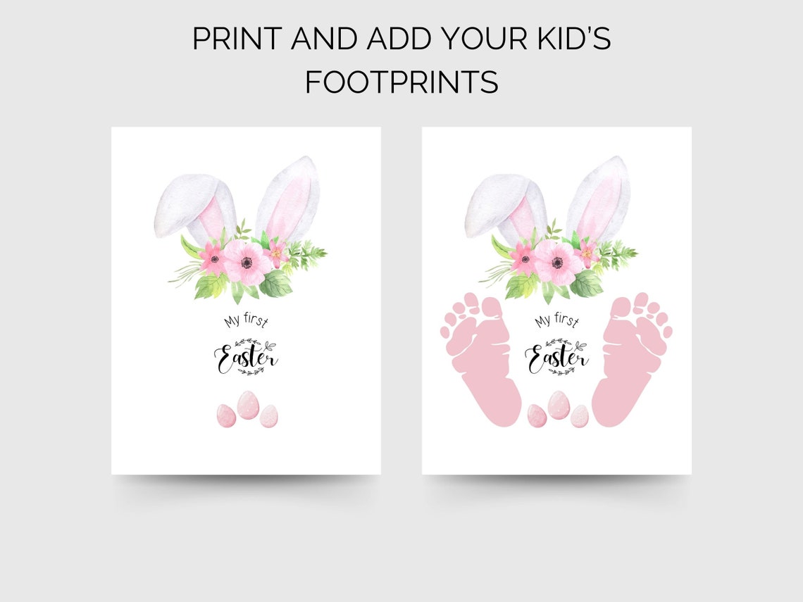 My FIRST EASTER Bunny Feet - Easter Footprint Art Craft - Baby Toddler ...