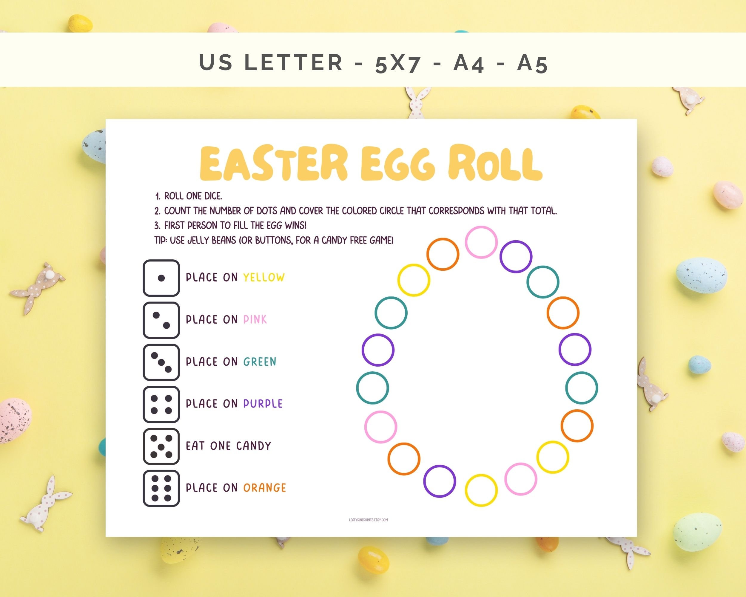 Easter Dice Game, Printable Games, Classroom Easter Party, Easter Egg ...