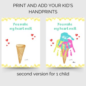 You Make Our Hearts Melt - Mother's Day - Ice Cream Handprint Art Craft ...