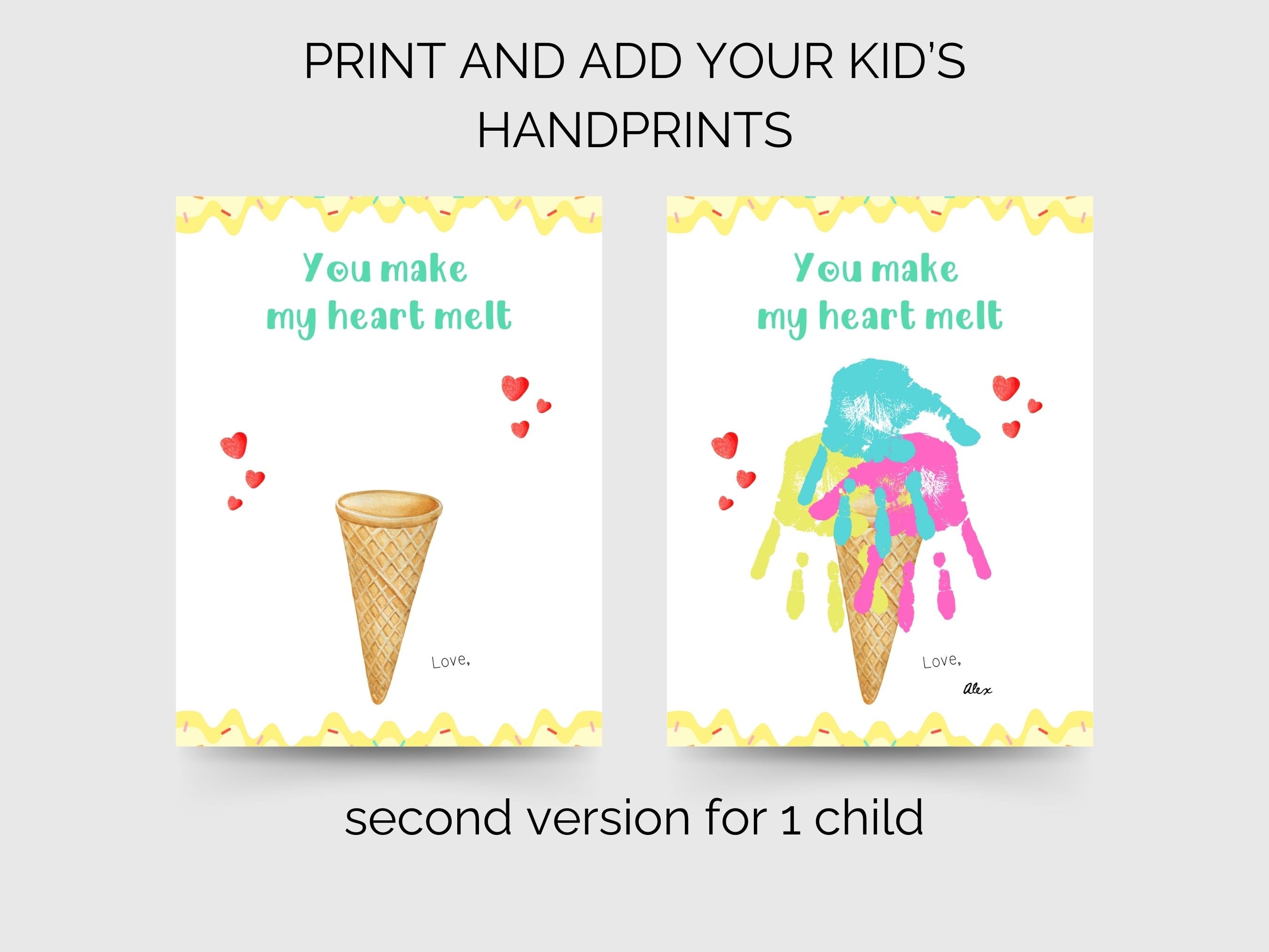 You Make Our Hearts Melt Mother's Day Ice Cream Handprint Art Craft ...