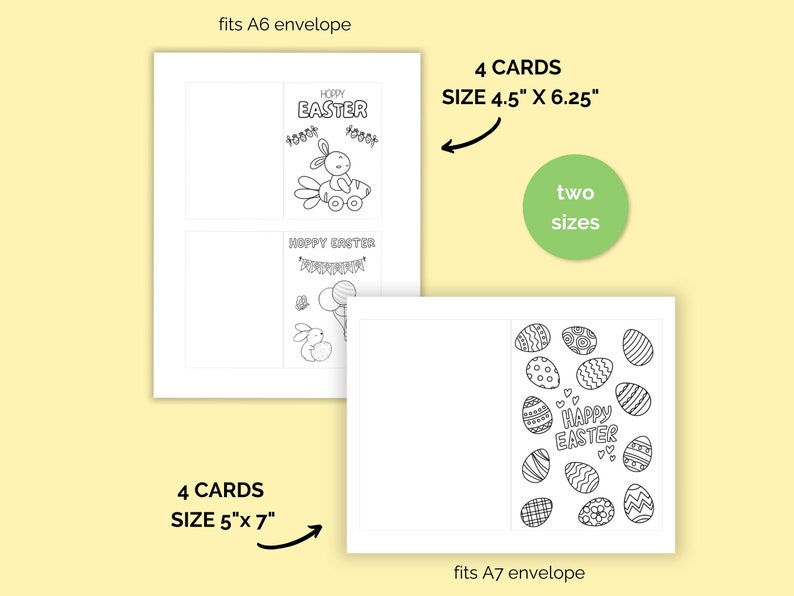 Easter Coloring Cards for Kids - Printable Easter Cards - Classroom ...