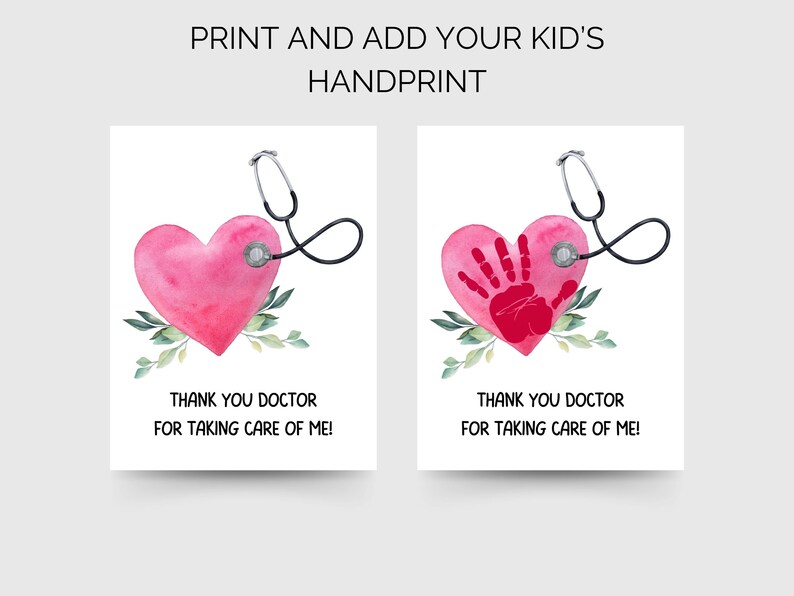 Doctor Appreciation or Thank You Gift - Handprint Art Craft - Kids Baby ...