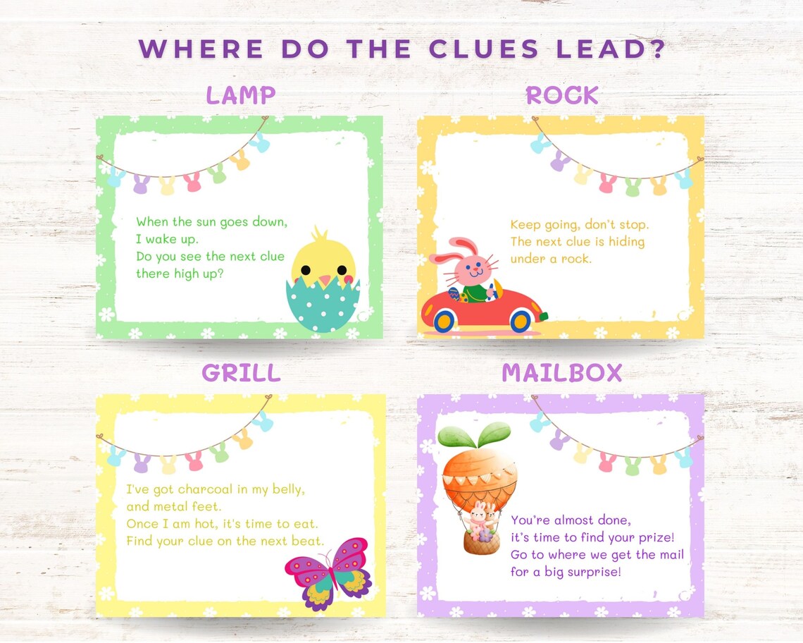 Easter Scavenger Hunt Outdoor, Treasure Hunt for Kids, Scavenger Hunt ...