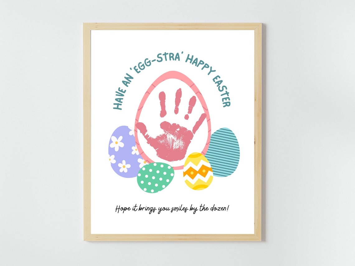 EGG-STRA Happy Easter Easter Handprint Art Craft Kids Baby Toddler DIY ...