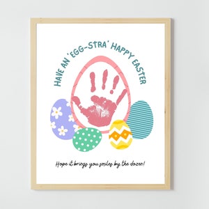 EGG-STRA Happy Easter - Easter Handprint Art Craft - Kids Baby Toddler ...