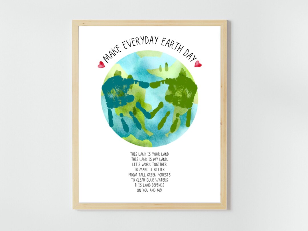 Happy Earth Day Handprint Art - Handprint Art Craft - Kids Baby Toddler ...