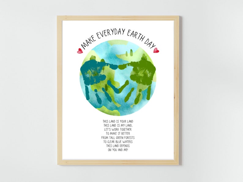 Happy Earth Day Handprint Art Handprint Art Craft Kids Baby Toddler DIY ...