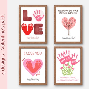 Valentine Handprint Bundle of 4 - Valentine's Day - Handprint Art Craft ...