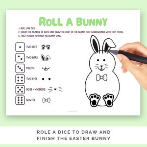 Easter Dice Game, Printable Games, Classroom Easter Party, Roll a Bunny ...
