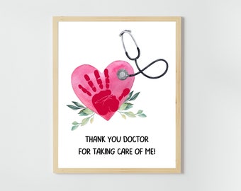 Doctor Appreciation or Thank You Gift - Handprint Art Craft - Kids Baby ...