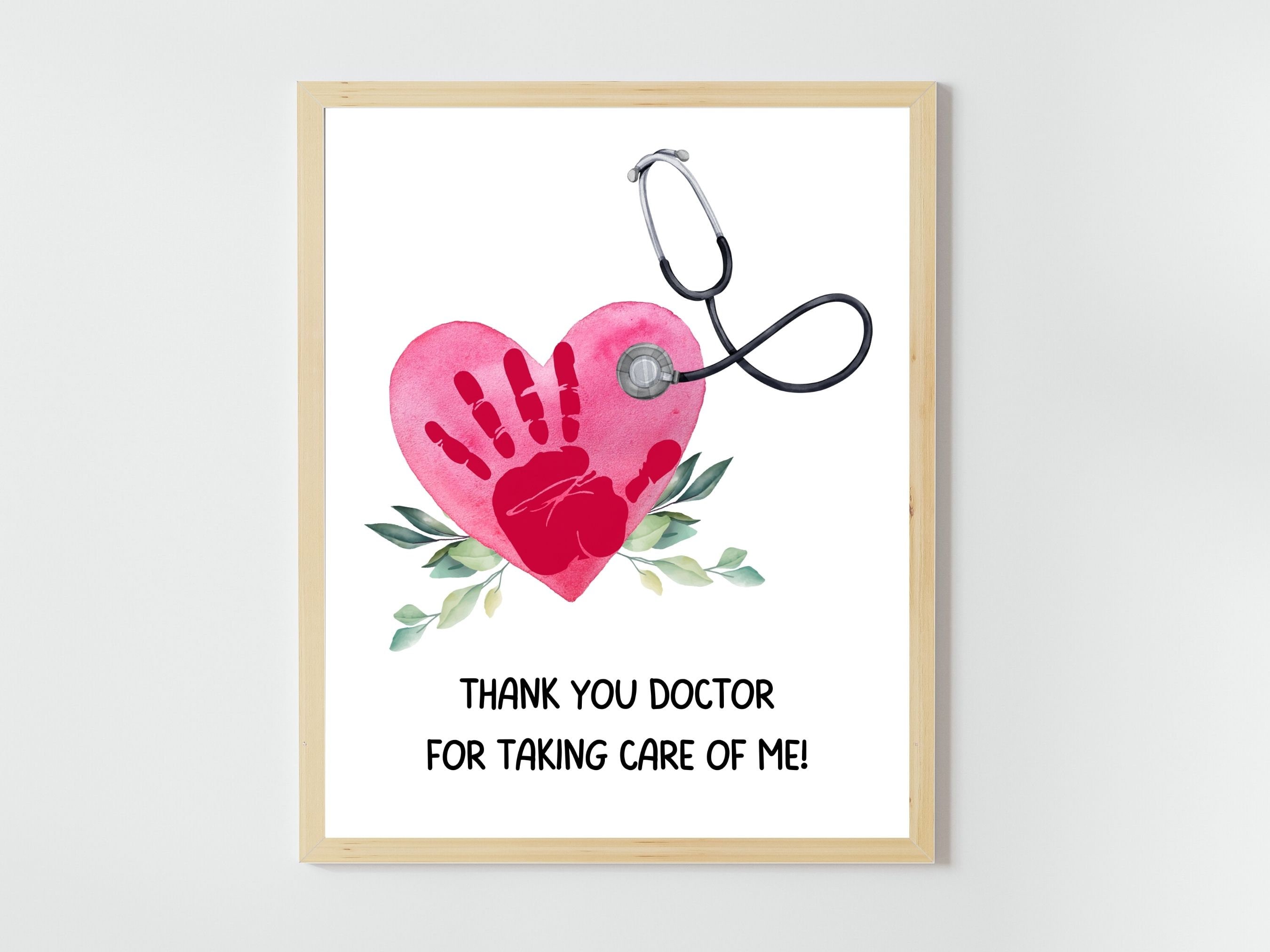 Doctor Appreciation or Thank You Gift - Handprint Art Craft - Kids Baby ...