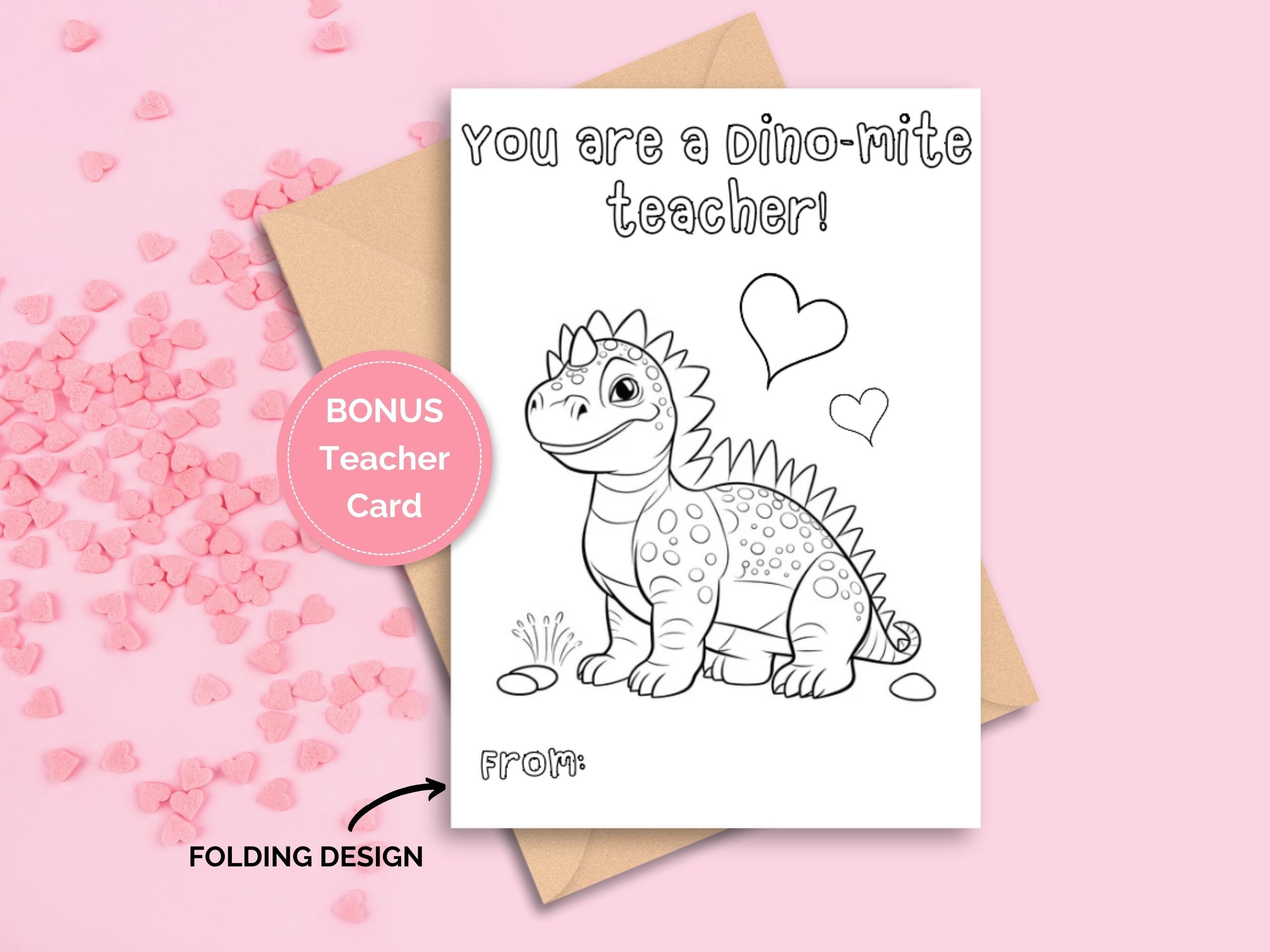 Dinosaur Valentine Coloring Cards for Kids - Printable Valentine's Day ...