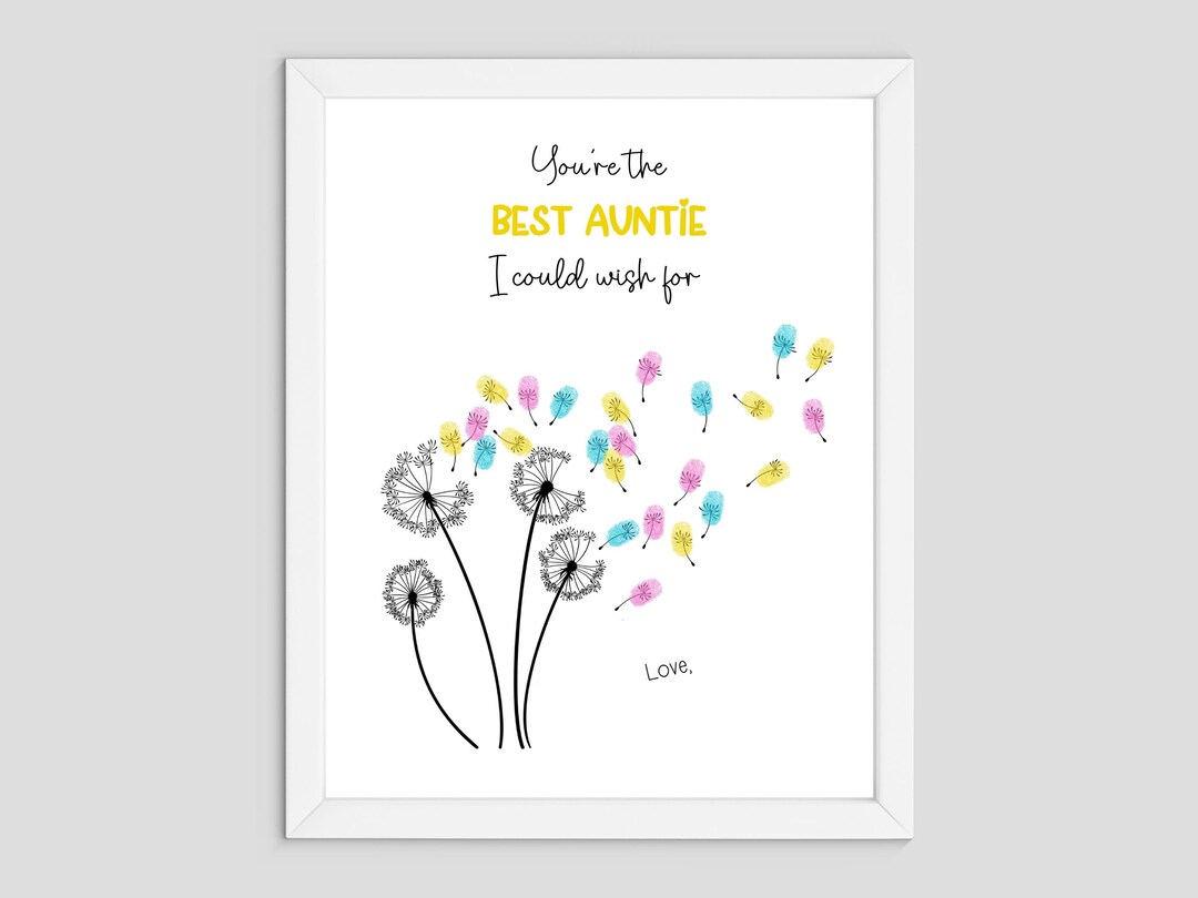 Best AUNTIE Handprint Art Craft - Wish Flower - Kids Baby Toddler - DIY ...