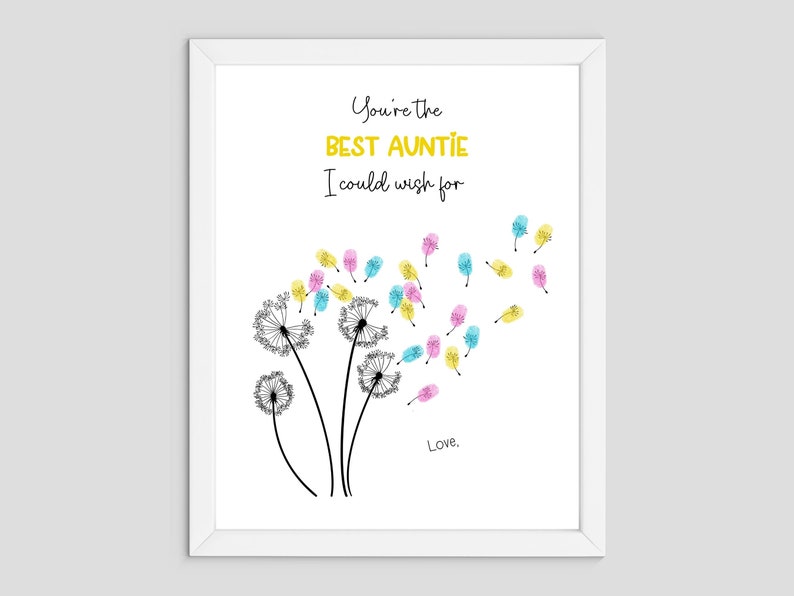 Best AUNTIE Handprint Art Craft - Wish Flower - Kids Baby Toddler - DIY ...