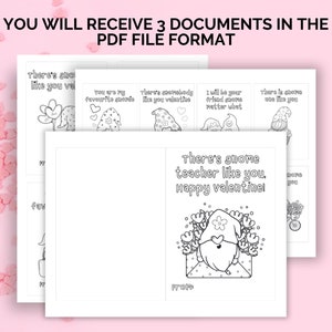 Gnome Valentine Coloring Cards for Kids - Printable Valentine's Day ...