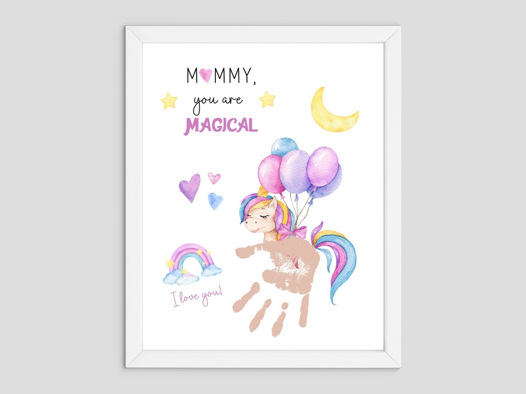Mommy/mummy Handprint Art Craft - Magical Unicorn - Kids Baby Toddler ...