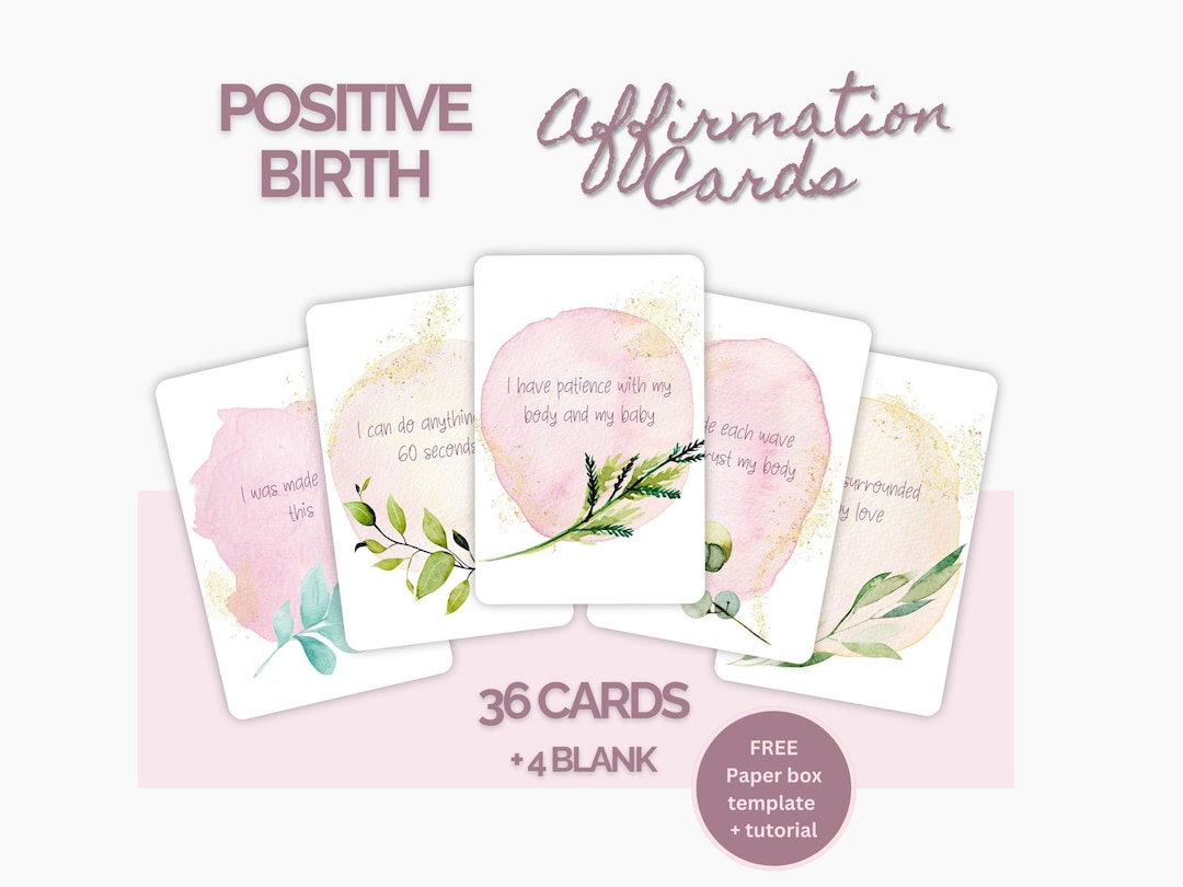 Positive Birth Affirmation Cards - Doula Cards - Hypnobirthing ...