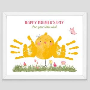 Happy Mother's Day - Little Chick - Handprint Art Craft - Kids Baby ...