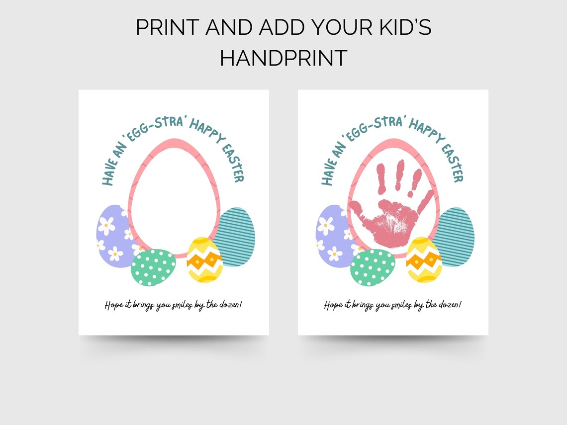 EGG-STRA Happy Easter Easter Handprint Art Craft Kids Baby Toddler DIY ...