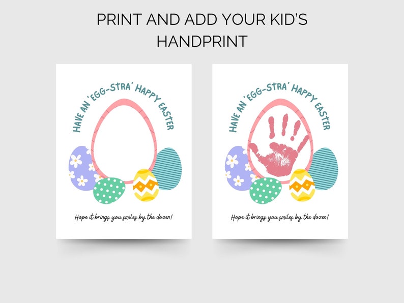 EGG-STRA Happy Easter Easter Handprint Art Craft Kids Baby Toddler DIY ...