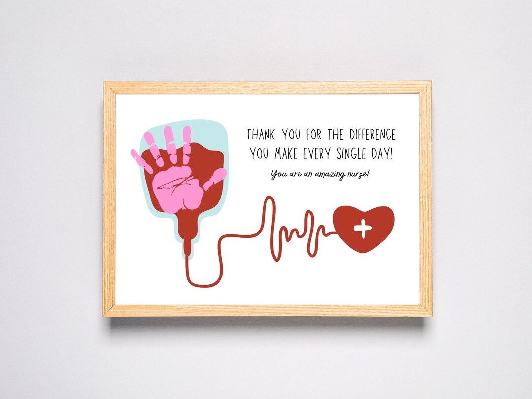 Nurse Appreciation or Thank You Gift - Handprint Art Craft - Kids Baby ...