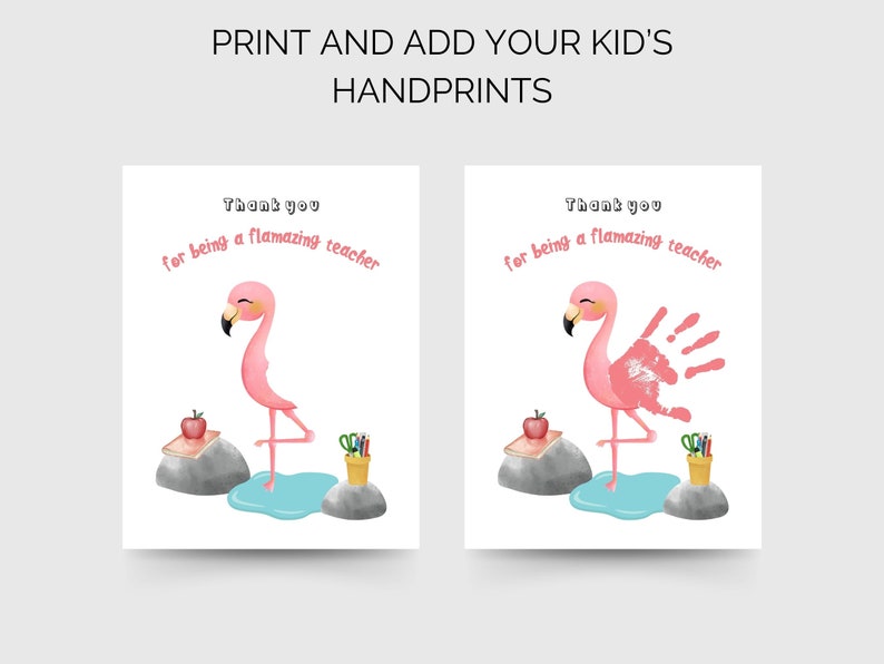 Thank You for Being a Flamazing Teacher - Flamingo Handprint Art Craft ...