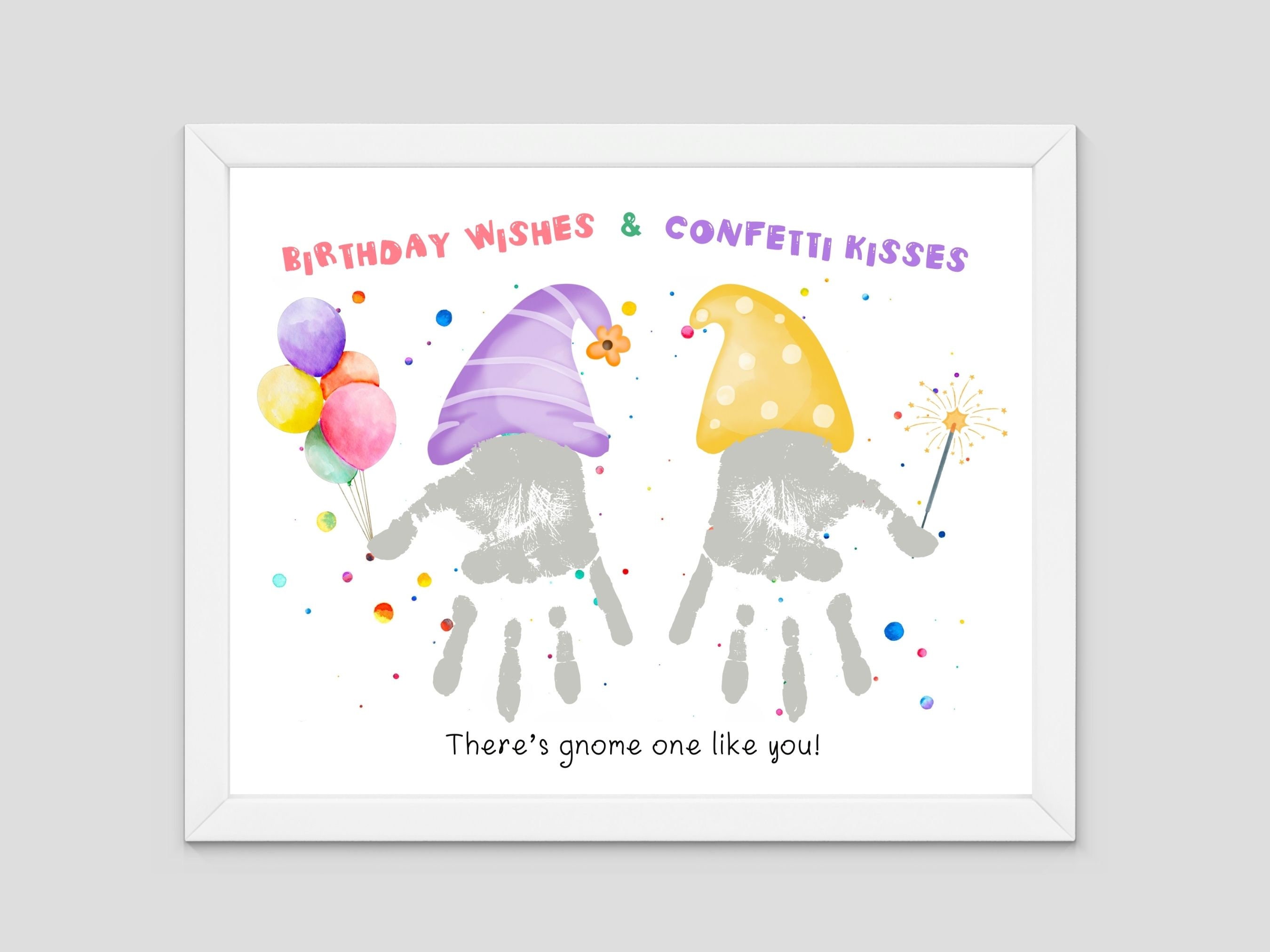 Birthday Wishes - Confetti Kisses - Gnomes Handprint Art Craft - Mom ...