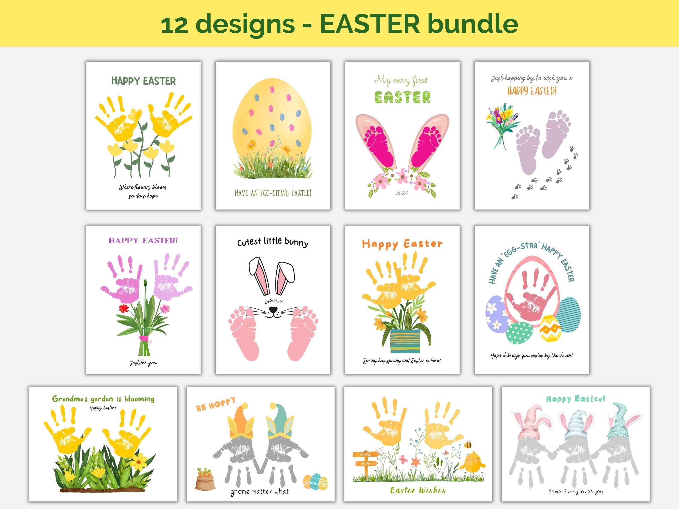 Easter Handprint BUNDLE of 12 - Happy Easter - Handprint Art Craft ...